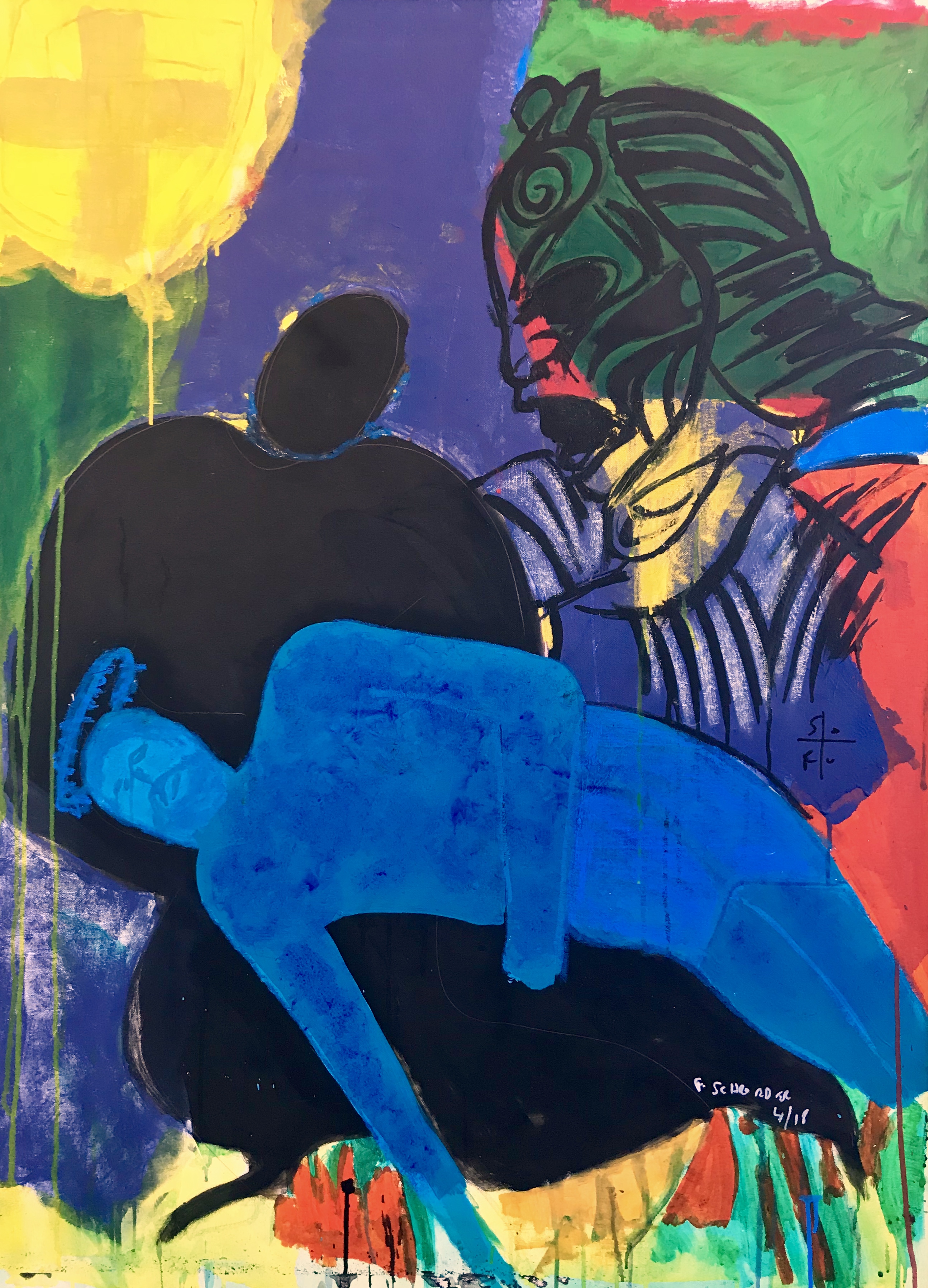 From The Black Window Acrylic and pastels on canvas