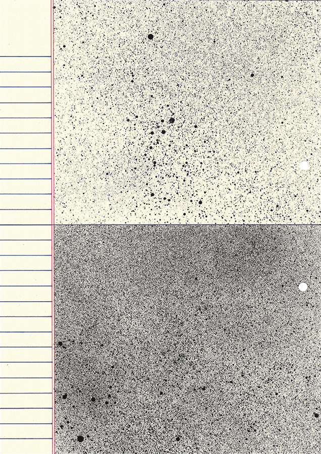 Lined Paper 6 Pen and spray paint on paper